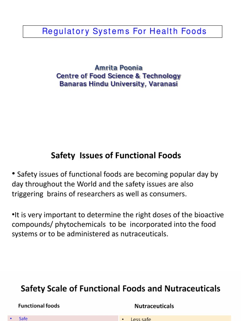 Regulatory Systems For Health Foods | PDF