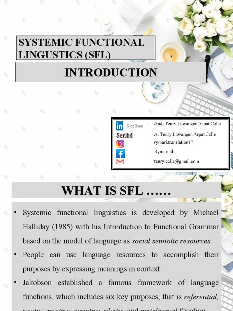 Systemic Functional Linguistics: Introduction | PDF | Semiotics | Learning