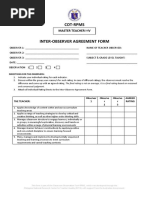Inter-Observer Agreement Form | PDF | Curriculum | Applied Psychology
