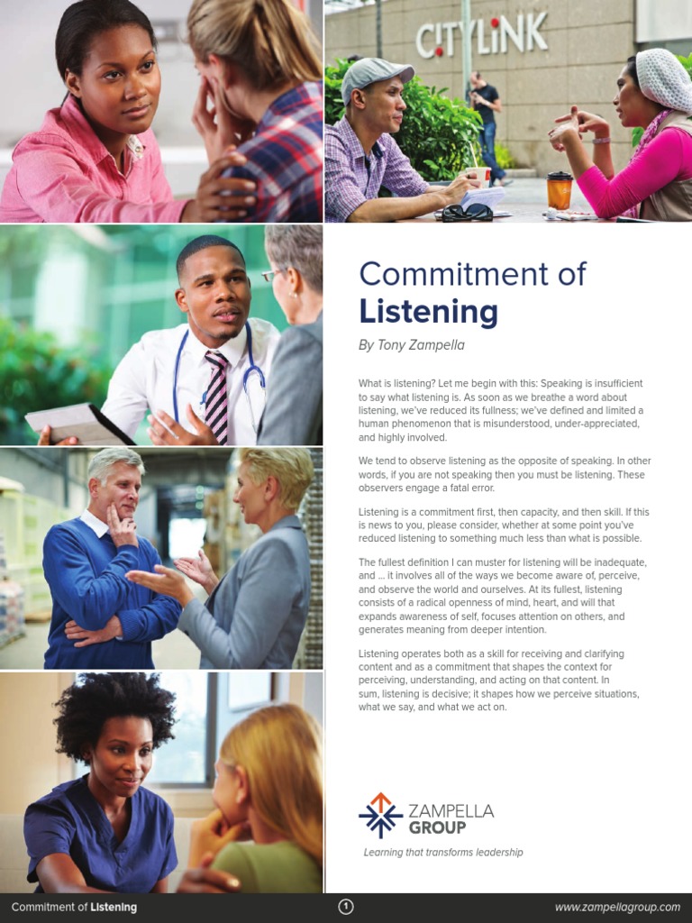 Commitment of Listening | PDF | Mindset | Attention