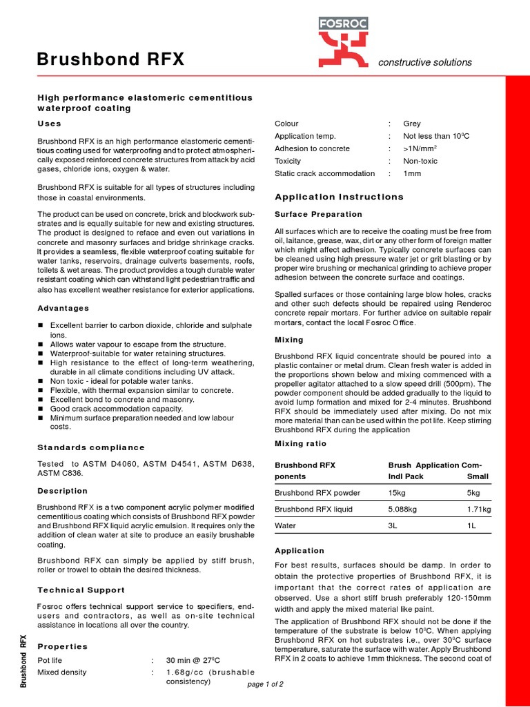 Waterproof Coating for Concrete | PDF | Concrete | Plaster