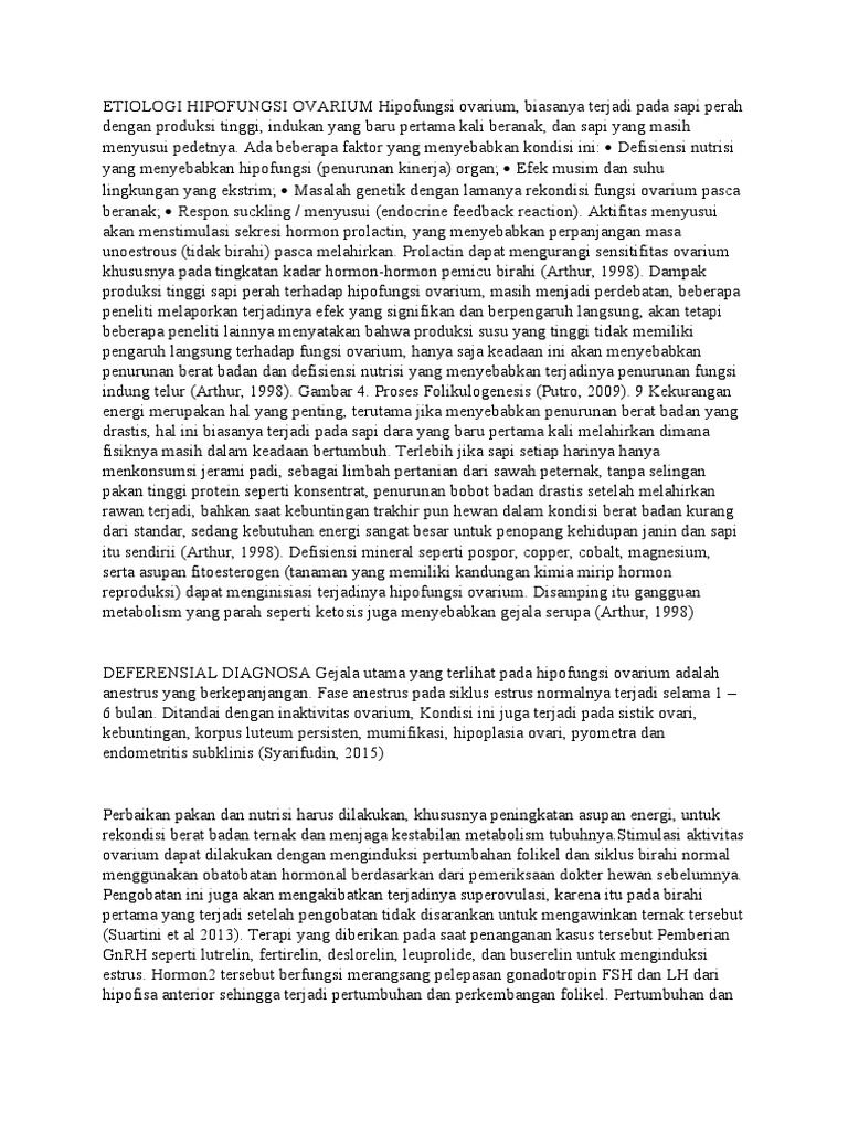 Penyebab Hipofungsi Ovarium pada Sapi | PDF | Kesehatan Holistik ...