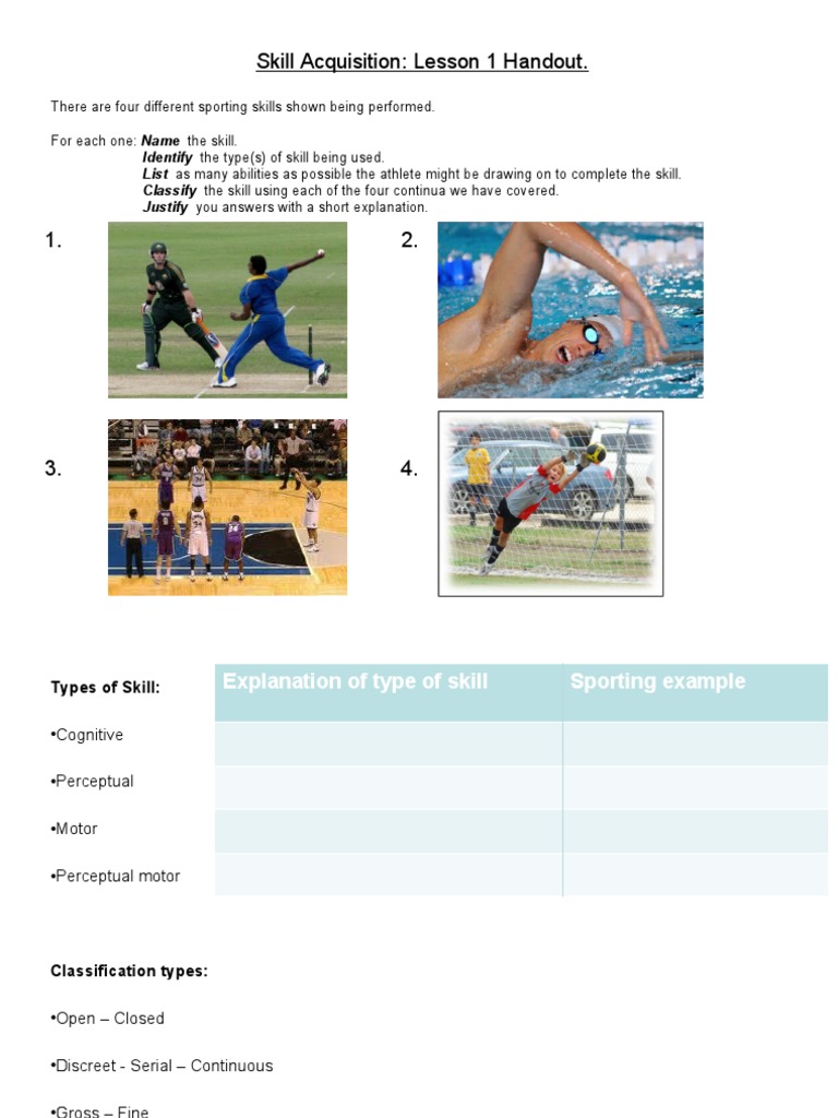 Skill Acquisition: Lesson 1 Handout | PDF | Career & Growth | Computers