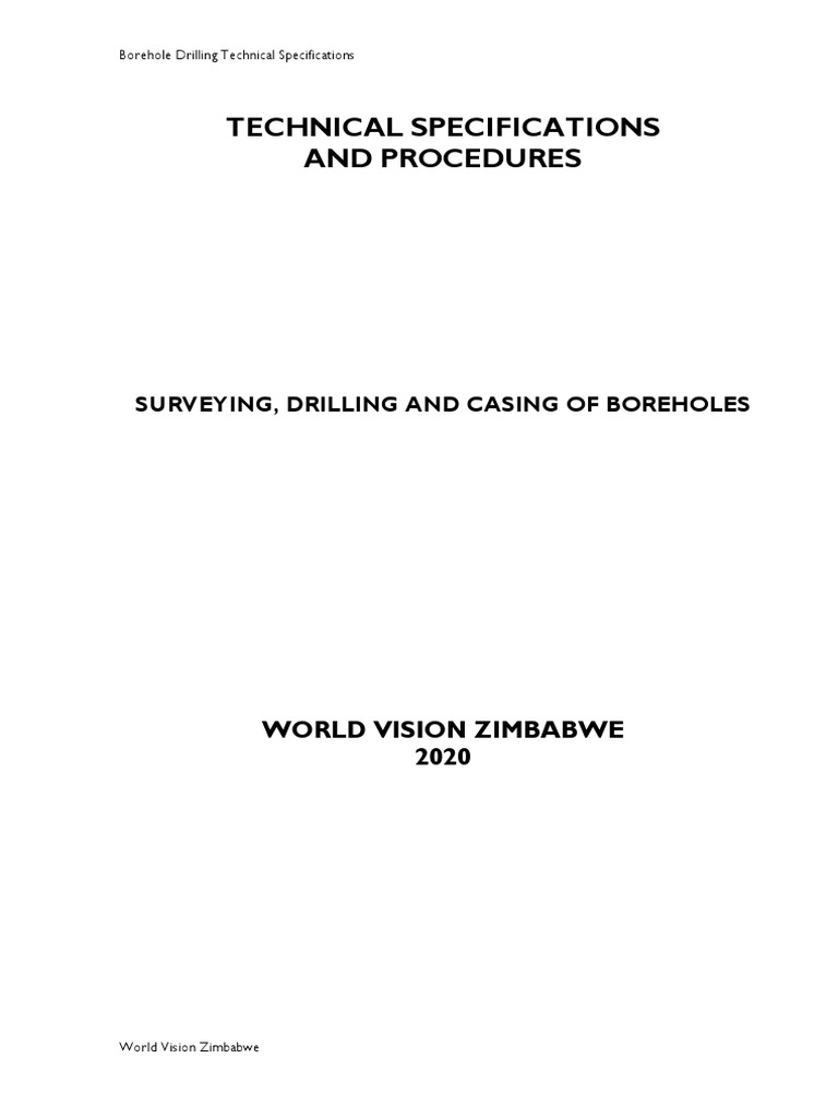Borehole Drilling Technical Specifications | PDF | Casing (Borehole ...