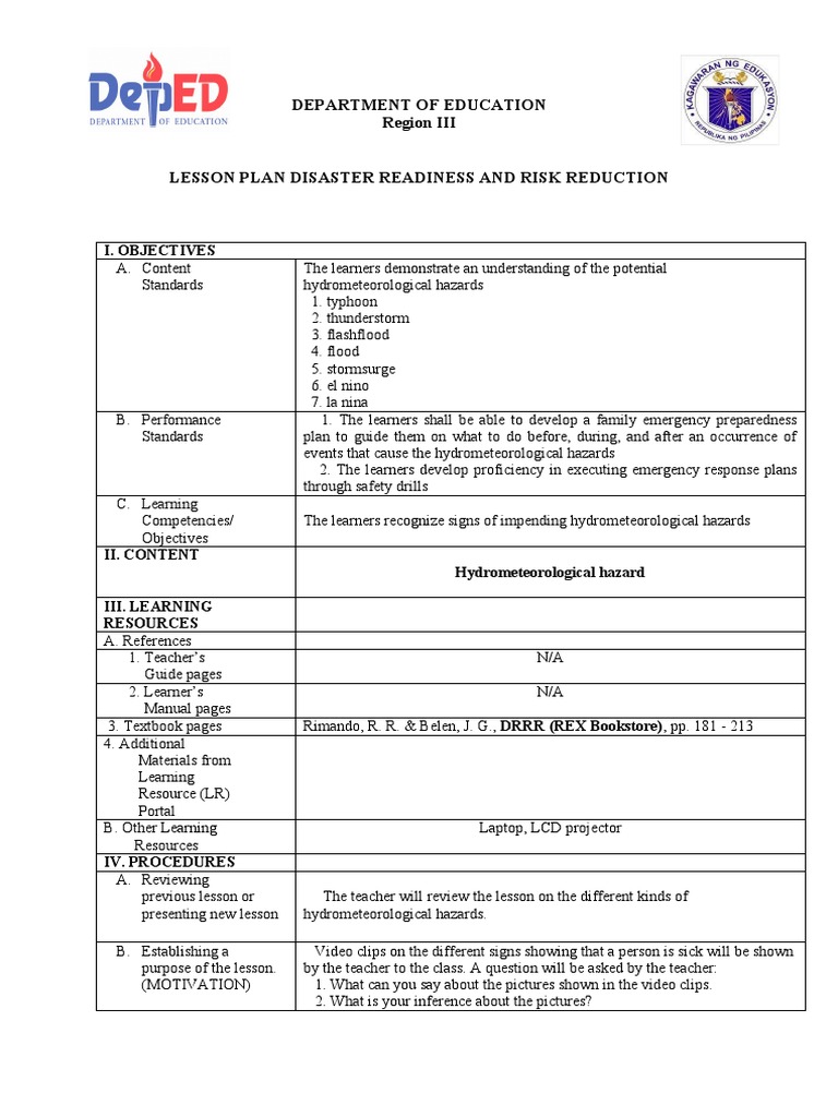 Department of Education Region III: I. Objectives | Download Free PDF ...