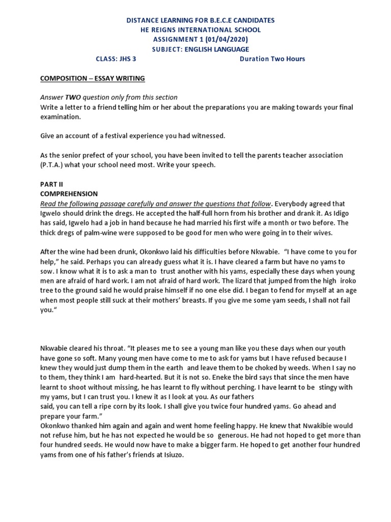 Senior Prefect Speech Assignment | PDF | Foreign Language Studies