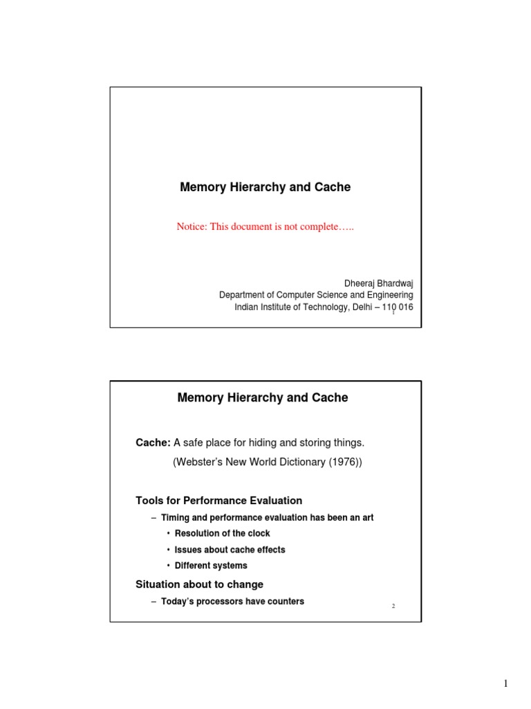 Memory Cache | PDF | Cpu Cache | Cache (Computing)
