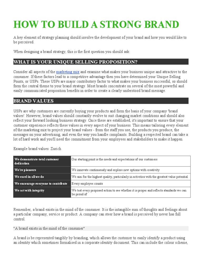 How To Build A Strong Brand | PDF | Brand | Marketing