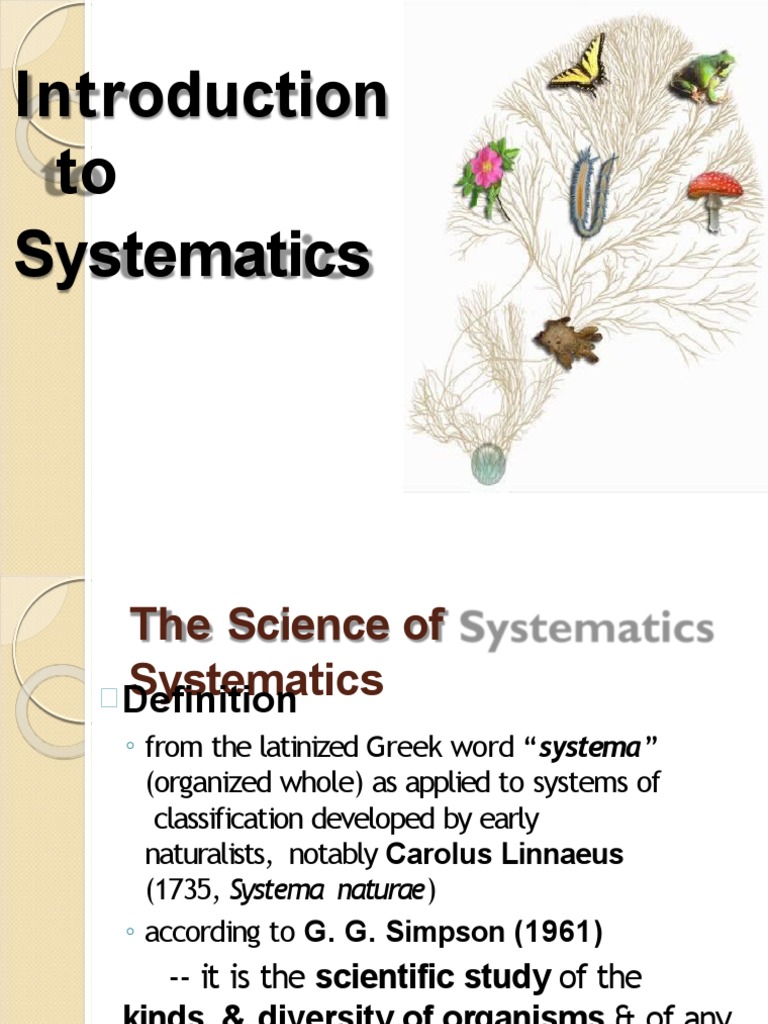 Lecture 2 - Intro To Systematics | PDF | Taxonomy (Biology) | Species