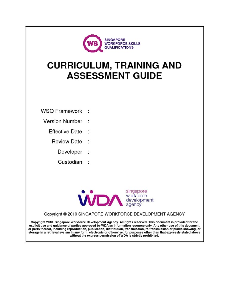 Curriculum, Training and Assessment Guide | PDF | Educational ...