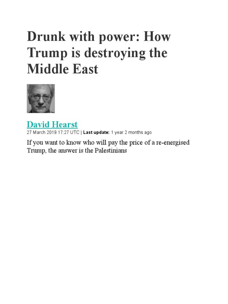 Drunk With Power | PDF | Golan Heights | Israel