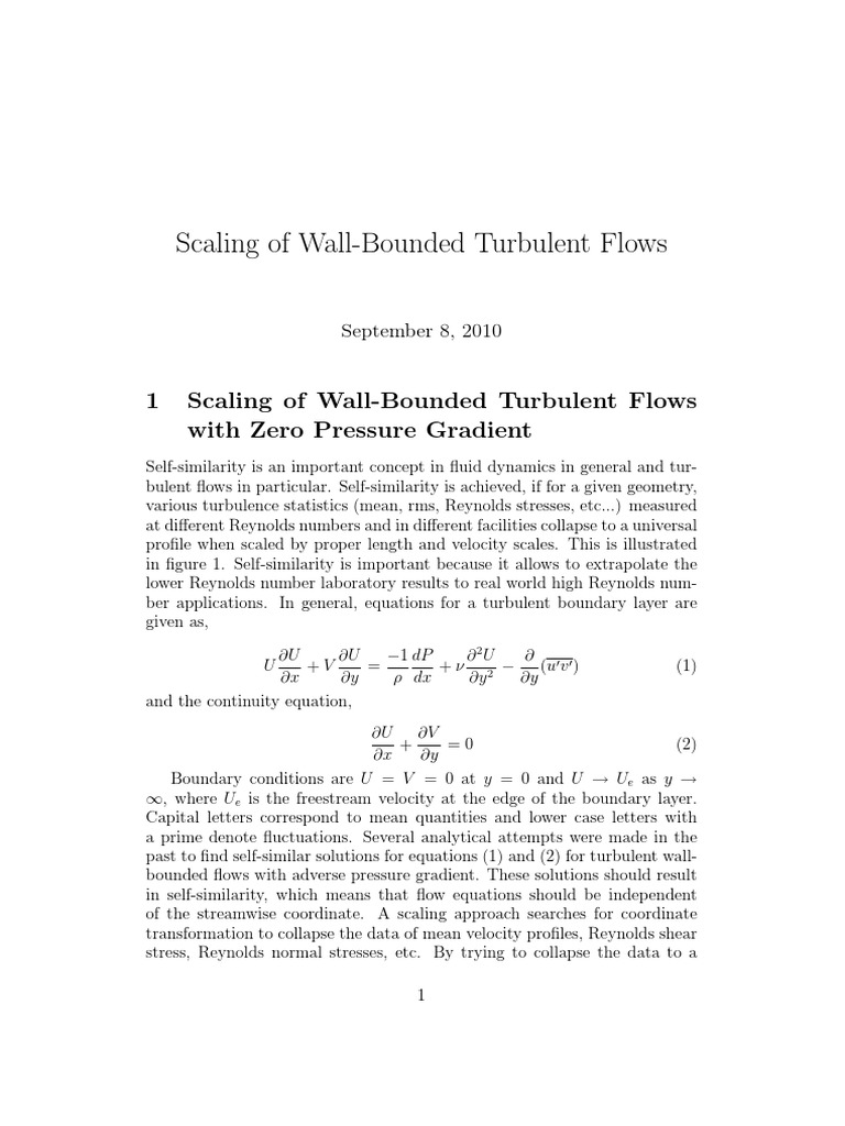 Chapter4 Scaling-Turbulent - Similarity - Flow | PDF | Boundary Layer | Turbulence