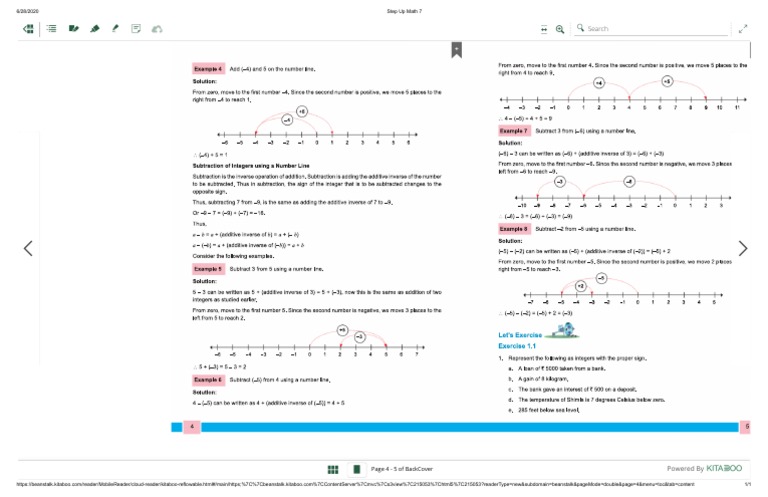Step Up Math 7 Integer 4 | PDF | Numbers | Subtraction