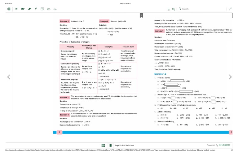 Step Up Math 7 Integer8 | PDF | Arithmetic | Algebra