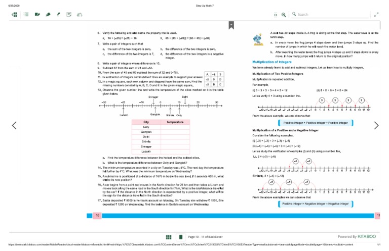Step Up Math 7 Integer10 | PDF | Integer | Number Theory