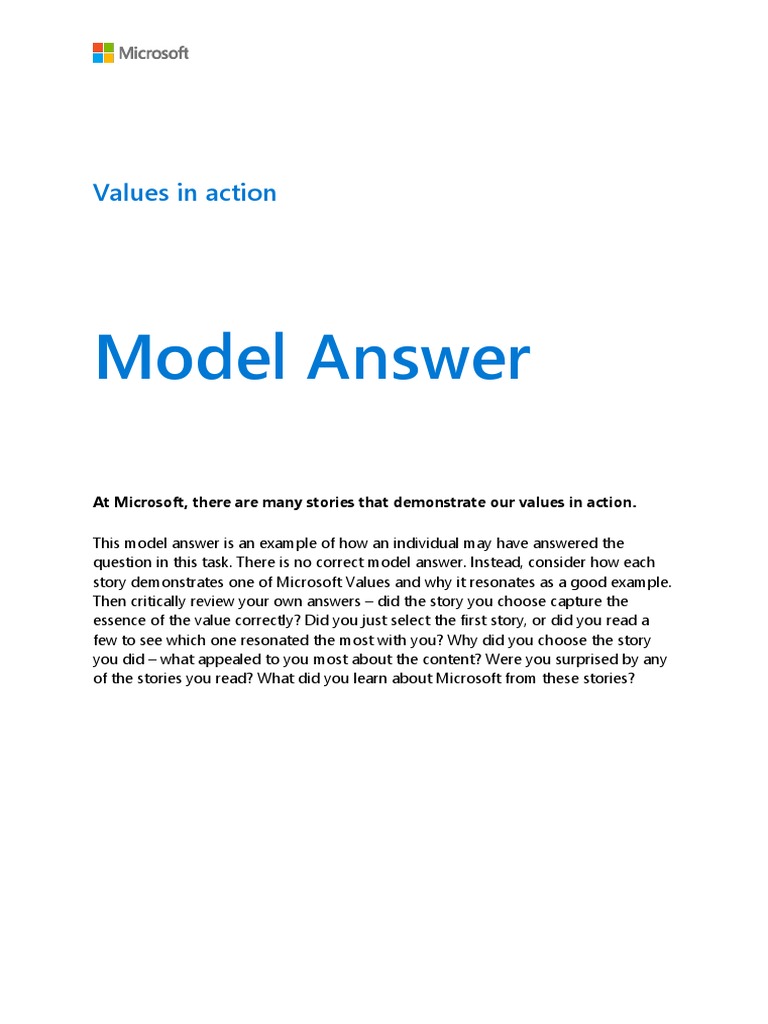 Microsoft Module 3 Task 2 - Model Answer | PDF | Artificial ...