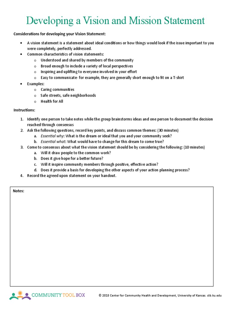 Developing A Vision and Mission Statement | PDF | Consensus Decision ...