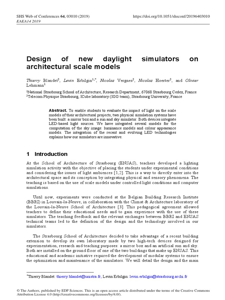 Design of New Daylight Simulators On Architectural | PDF | Sky | Simulation