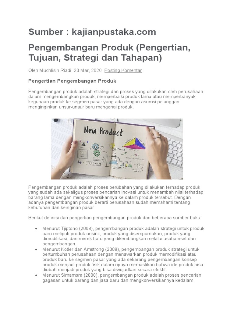 Sumber Kajian Pustaka (Pengertian Pengembangan Produk) | PDF | Bisnis | Pengelolaan Keuangan & Uang