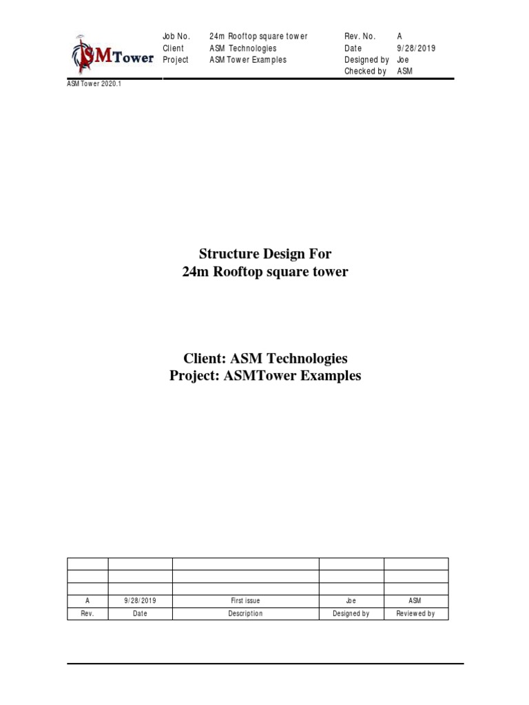 24m Rooftop Square Tower | PDF | Wind Speed | Wound