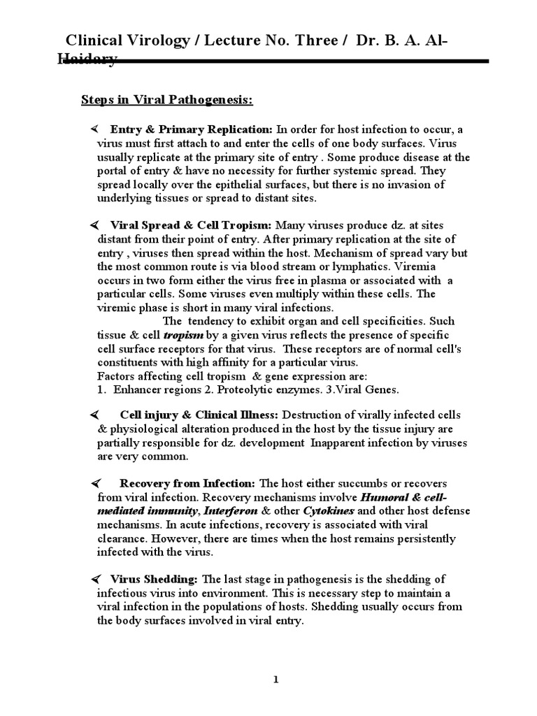Steps in Viral Pathogenesis Explained | PDF | Virus | Interferon