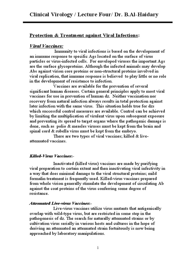 Viral Vaccines and Antiviral Treatments | PDF | Virus | Vaccines
