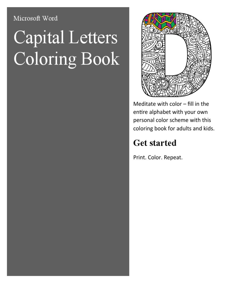 Color the Alphabet in Microsoft Word Coloring Book | PDF