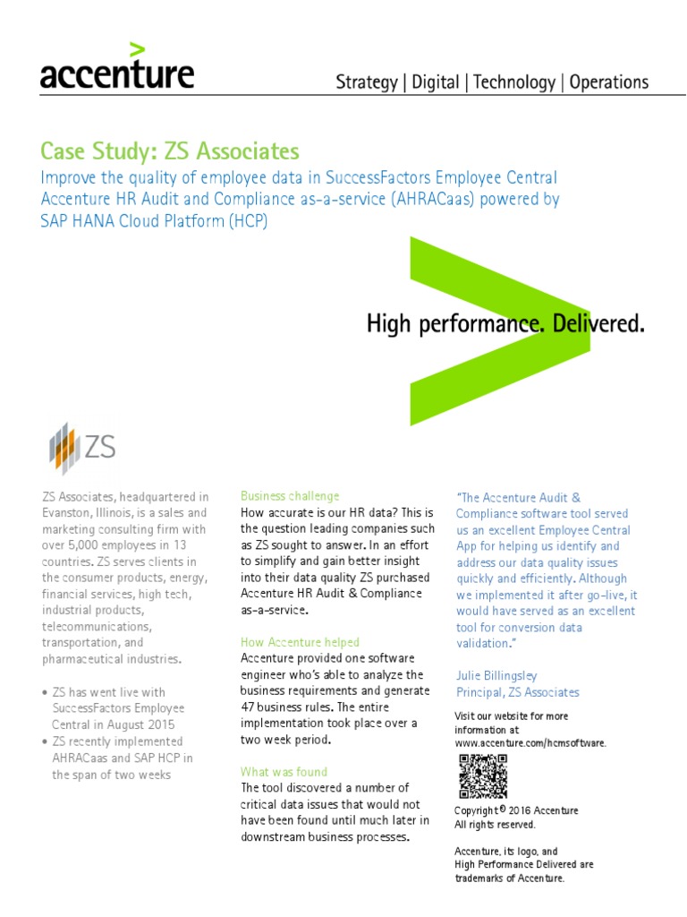 Case Study: ZS Associates | PDF | Regulatory Compliance | Accenture