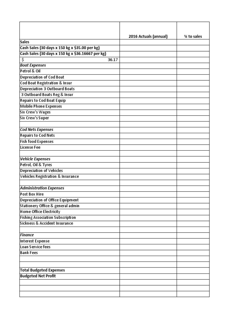 Student Sheet P & L | PDF