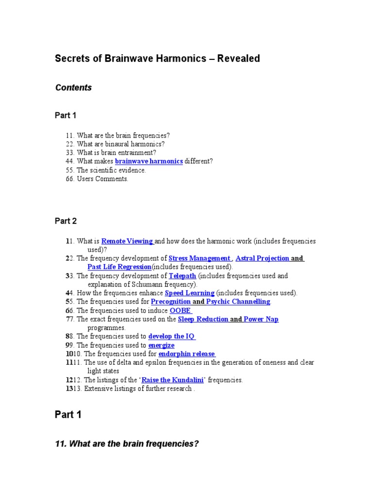 Secrets of Brainwave Harmonics - Revealed | PDF | Neural Oscillation ...