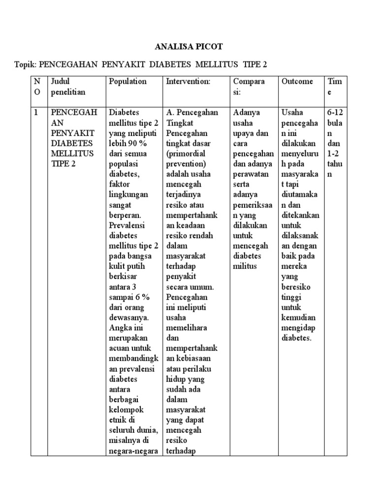 Analisa Picot Tabel | PDF