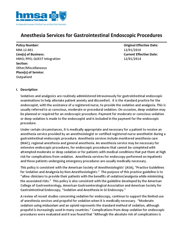 Anesthesia for GI Endoscopic Procedures | PDF | Anesthesia | Endoscopy
