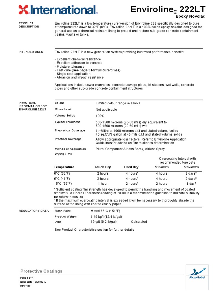 Enviroline 222LT+ds+eng PDF | PDF | Paint | Epoxy