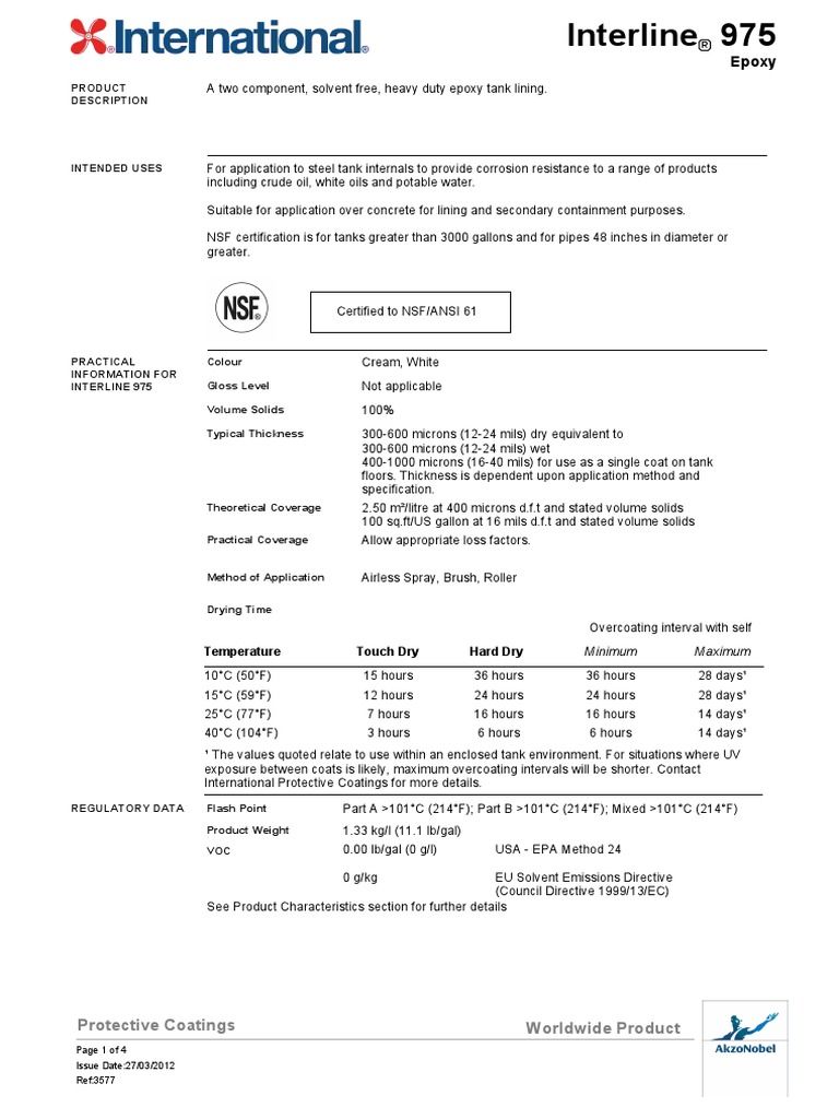 Interline 975+ds+eng PDF | PDF | Paint | Epoxy