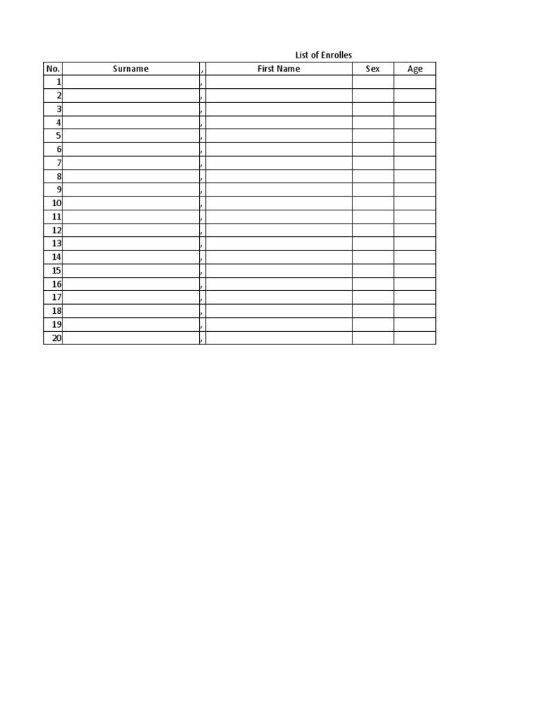 List of Enrollees | PDF