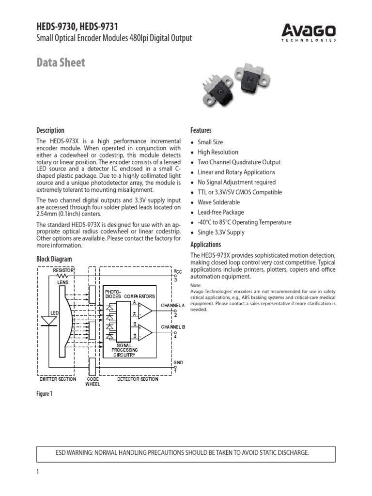 Data Sheet: HEDS-9730, HEDS-9731 | PDF | Detector (Radio) | Phase (Waves)