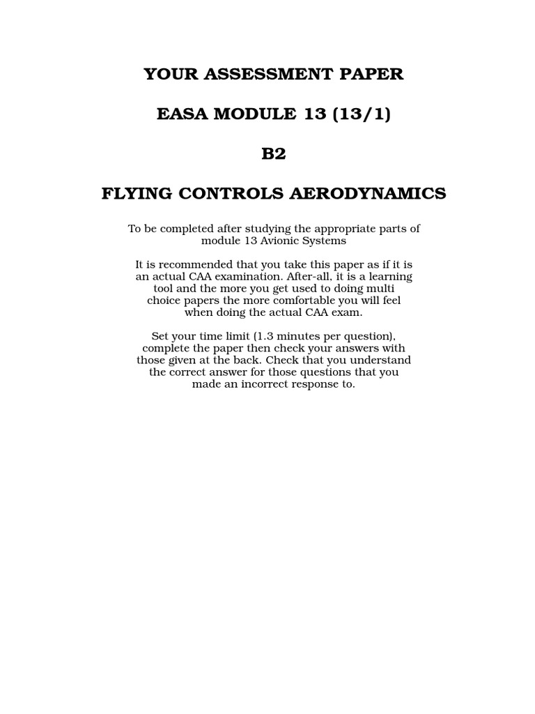 EASA Module 13.1: Flying Controls Exam | PDF | Helicopter Rotor ...