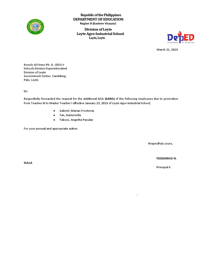 Department of Education Division of Leyte Leyte Agro-Industrial School ...