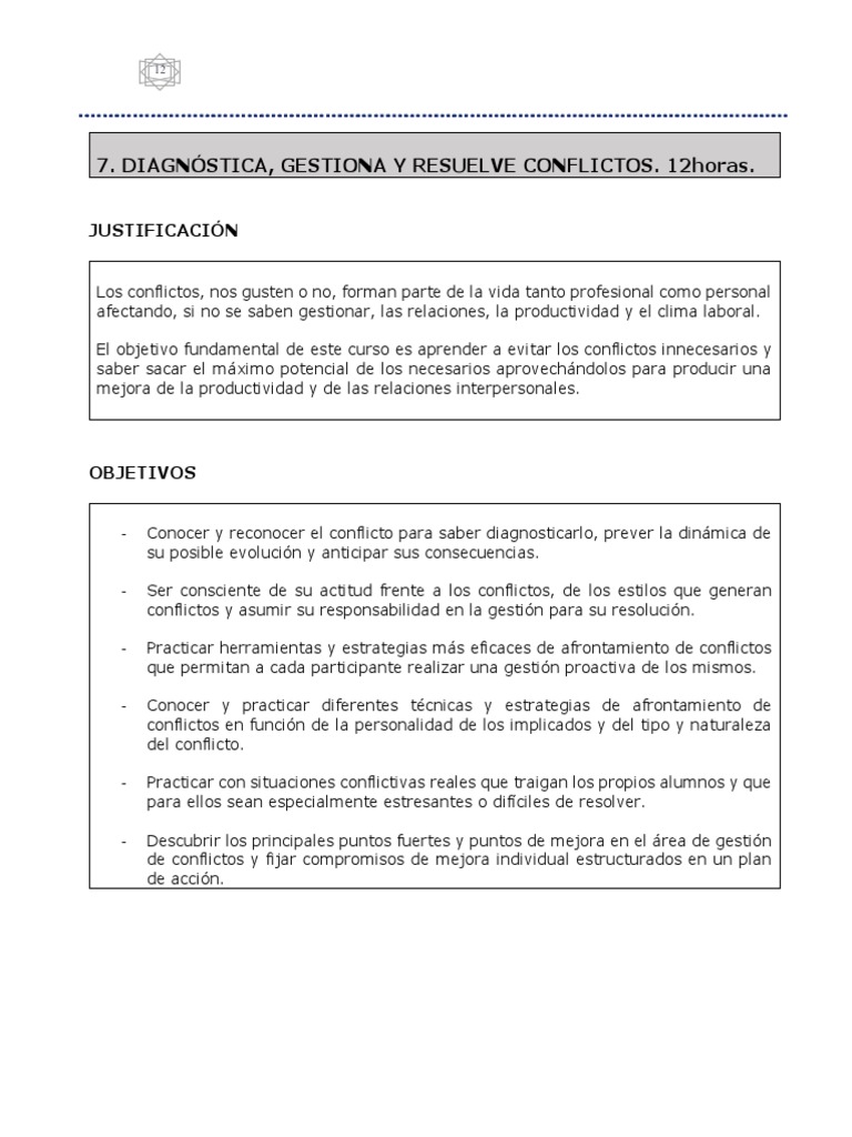 Gestion Conflictos | PDF | Conflicto (proceso) | Ciencias del comportamiento