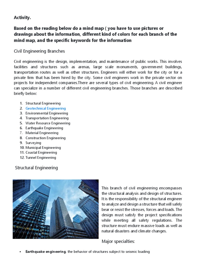 Mind Map Activity | PDF | Civil Engineering | Wastewater