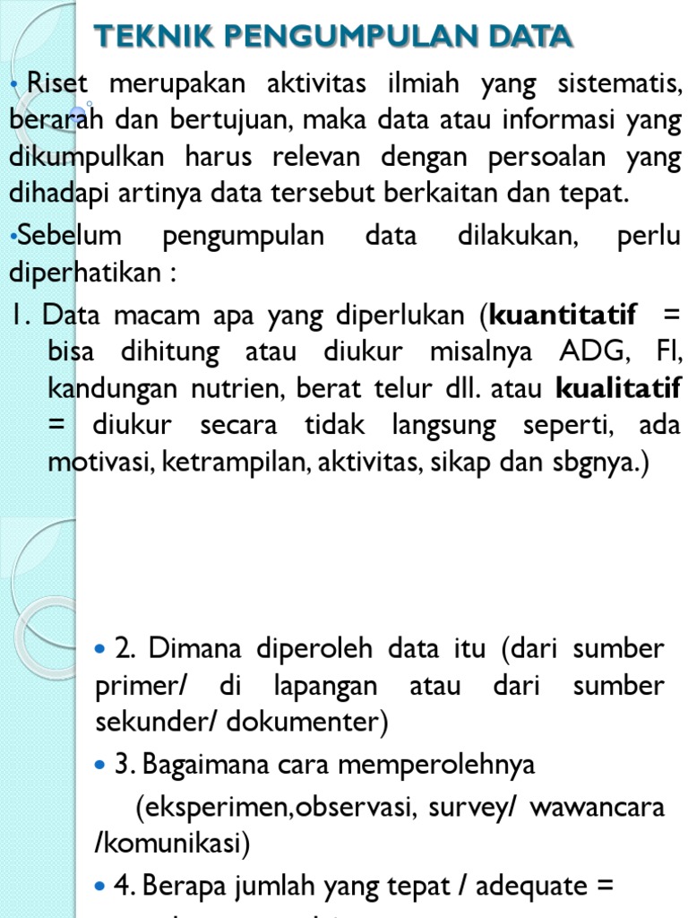 Metode Pengambilan Data | PDF
