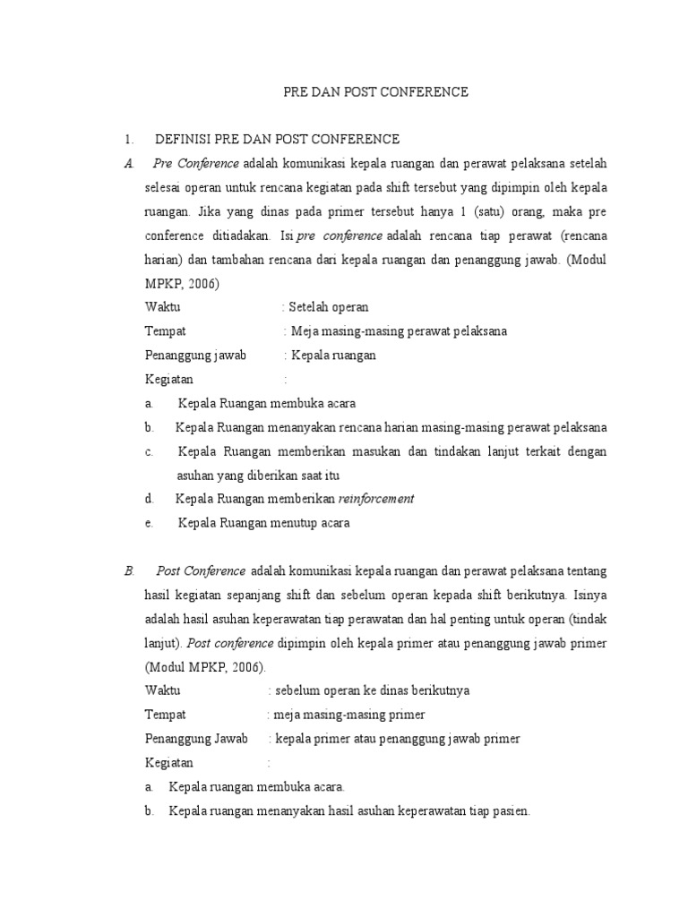 Dialok Pre Dan Post Conference (Revisi) 2-1 | PDF | Sains & Matematika