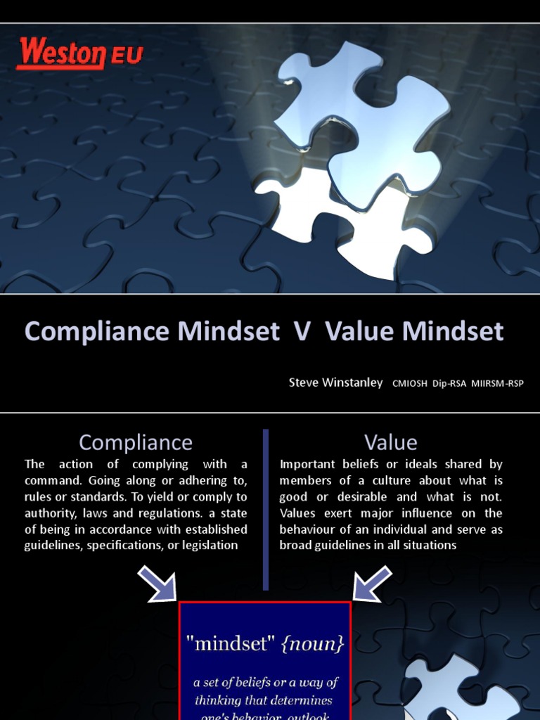 Compliance vs. Value Mindset in Safety | PDF | Regulatory Compliance ...