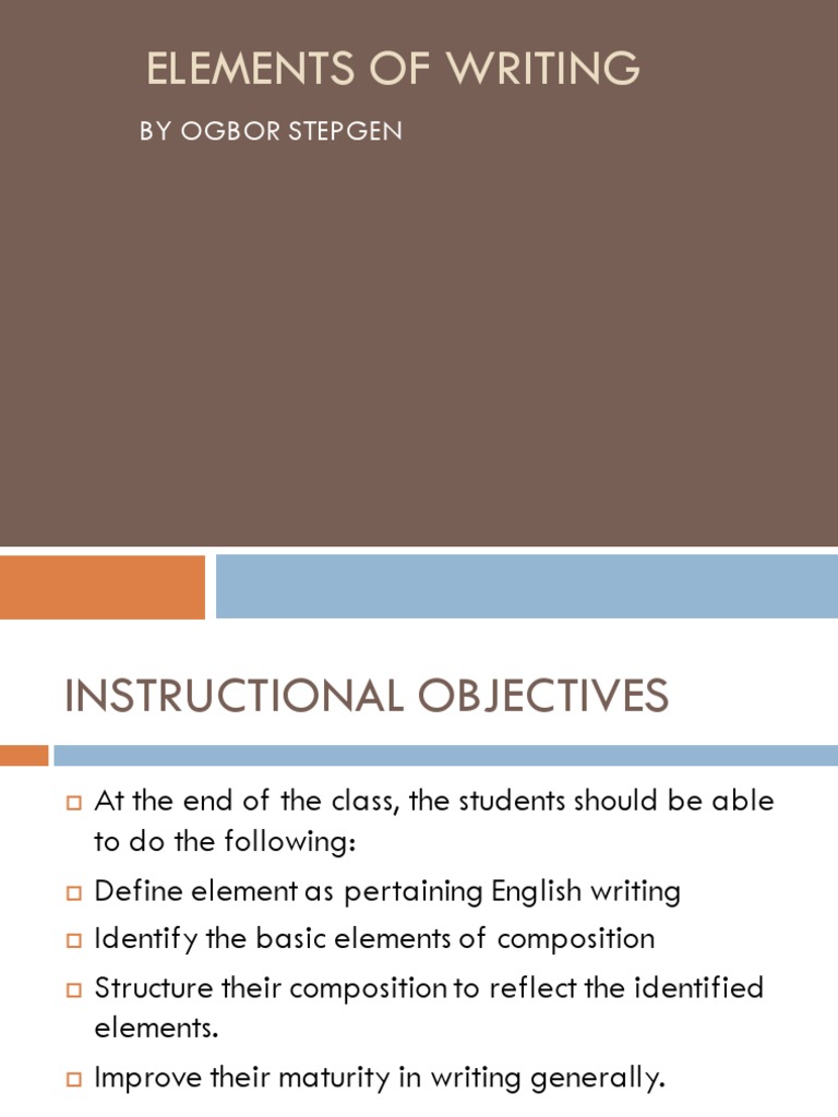Elements of Writing | PDF | Essays | Cognition