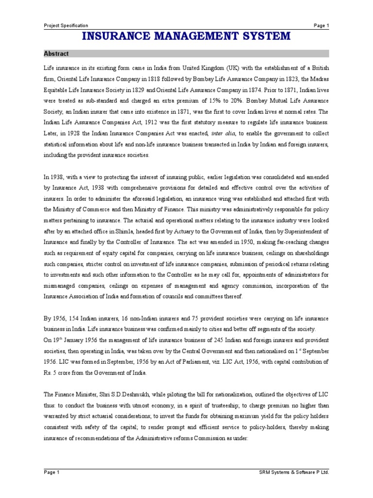 Insurance Management System | PDF | Life Insurance | Integer (Computer ...