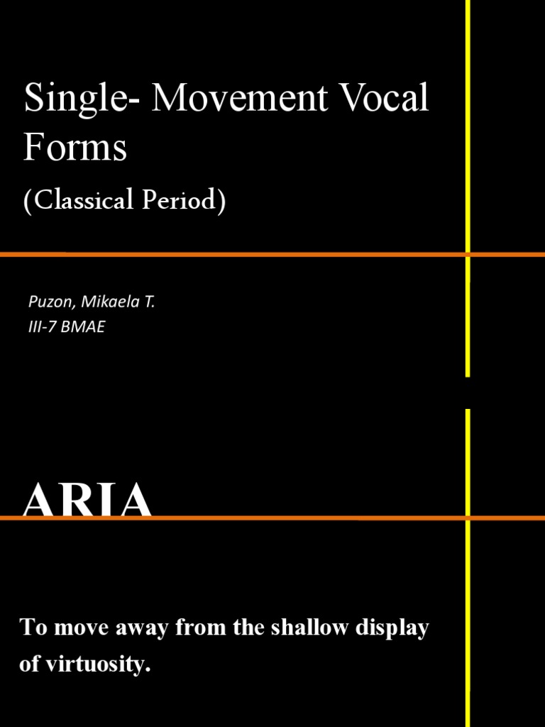 Single-Movement Vocal Forms (Classical Period) : Puzon, Mikaela T. Iii ...