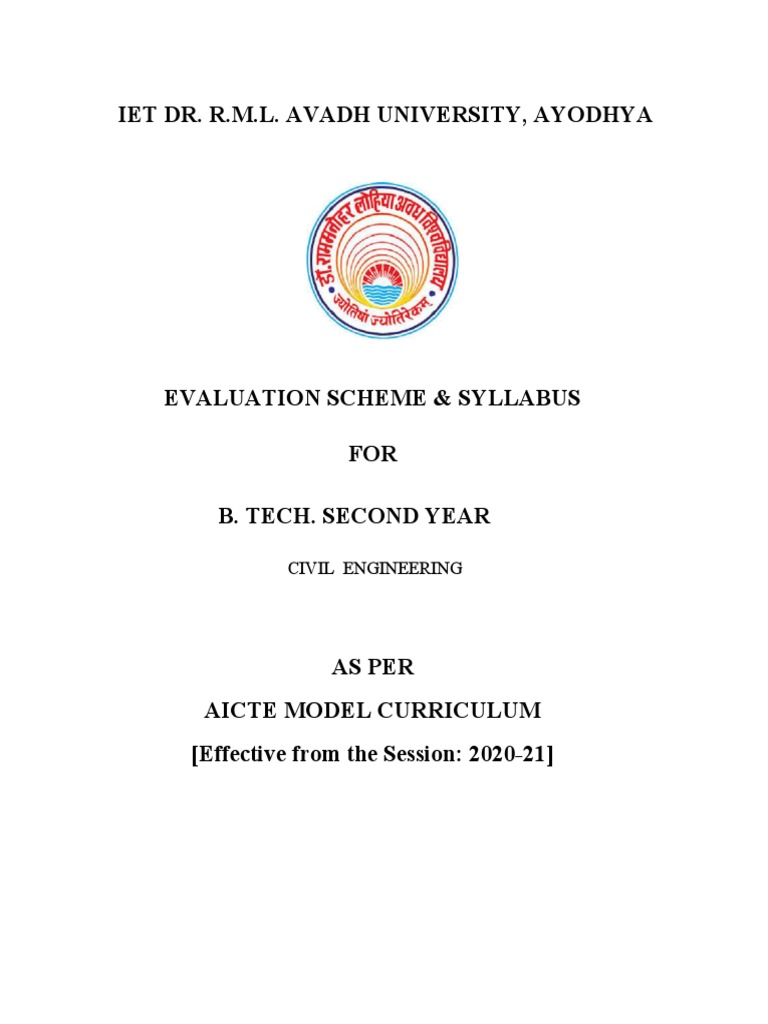 B.Tech Civil Engineering Curriculum: Evaluation Scheme, Credit ...