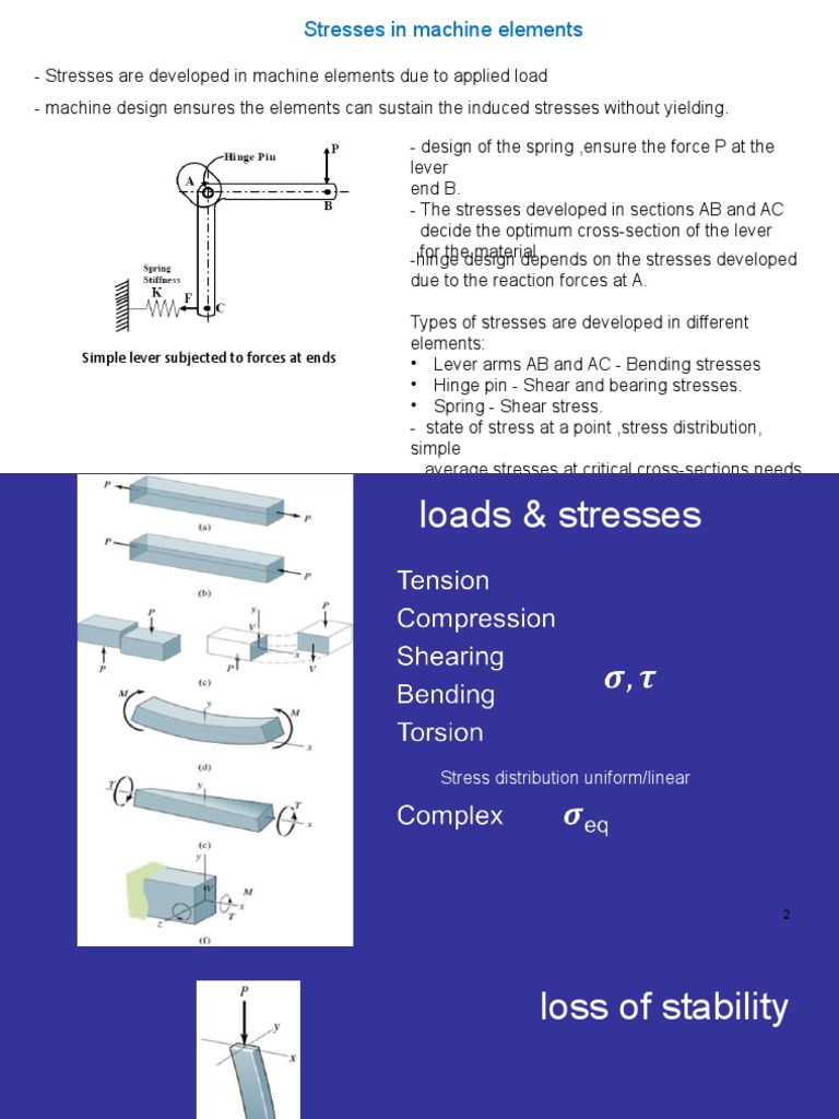 Machine Element Stress Analysis Guide | PDF | Strength Of Materials ...