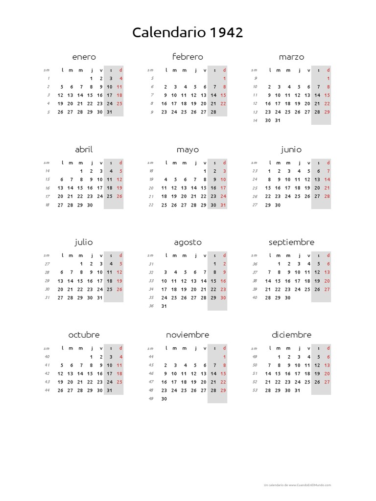 Calendario 1942 | PDF | Calendario | Violencia