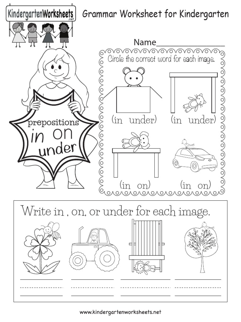 Grammar Worksheet For Kindergarten PDF | PDF
